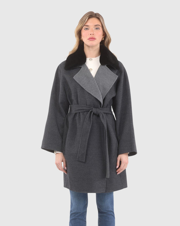 Reversible Loro Piana Wool Stroller with Detachable Select Shearling L