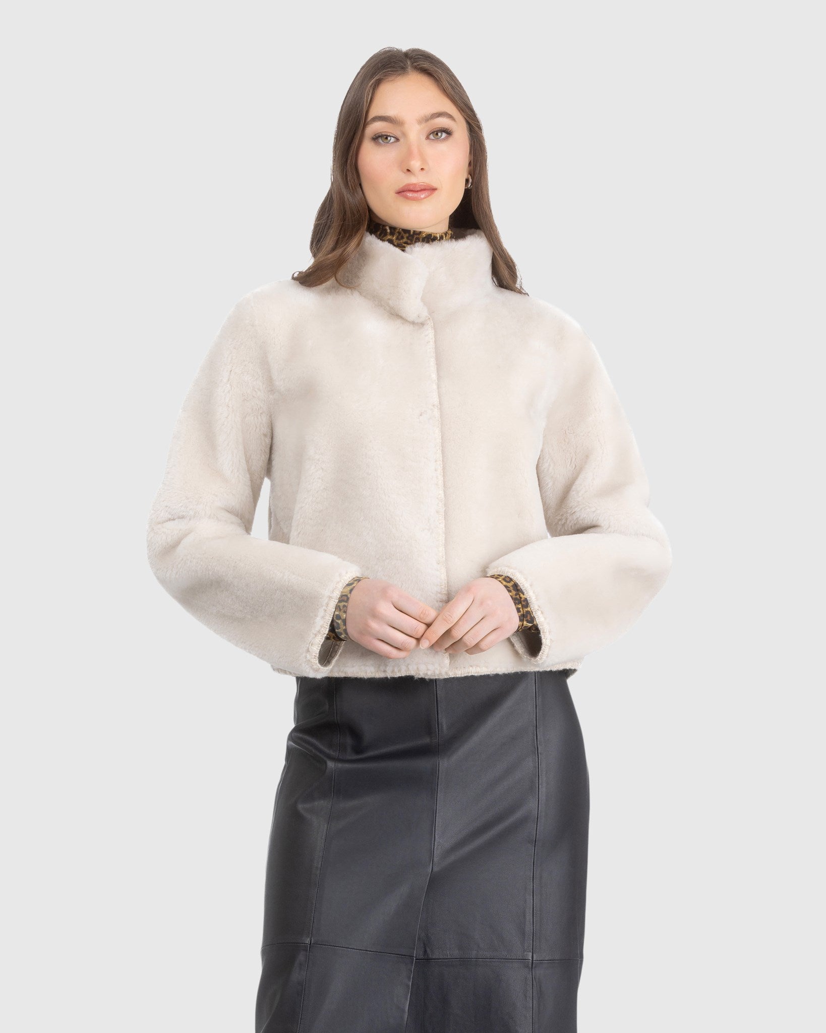 Reversible Merino Shearling Lamb Jacket With Embroidery