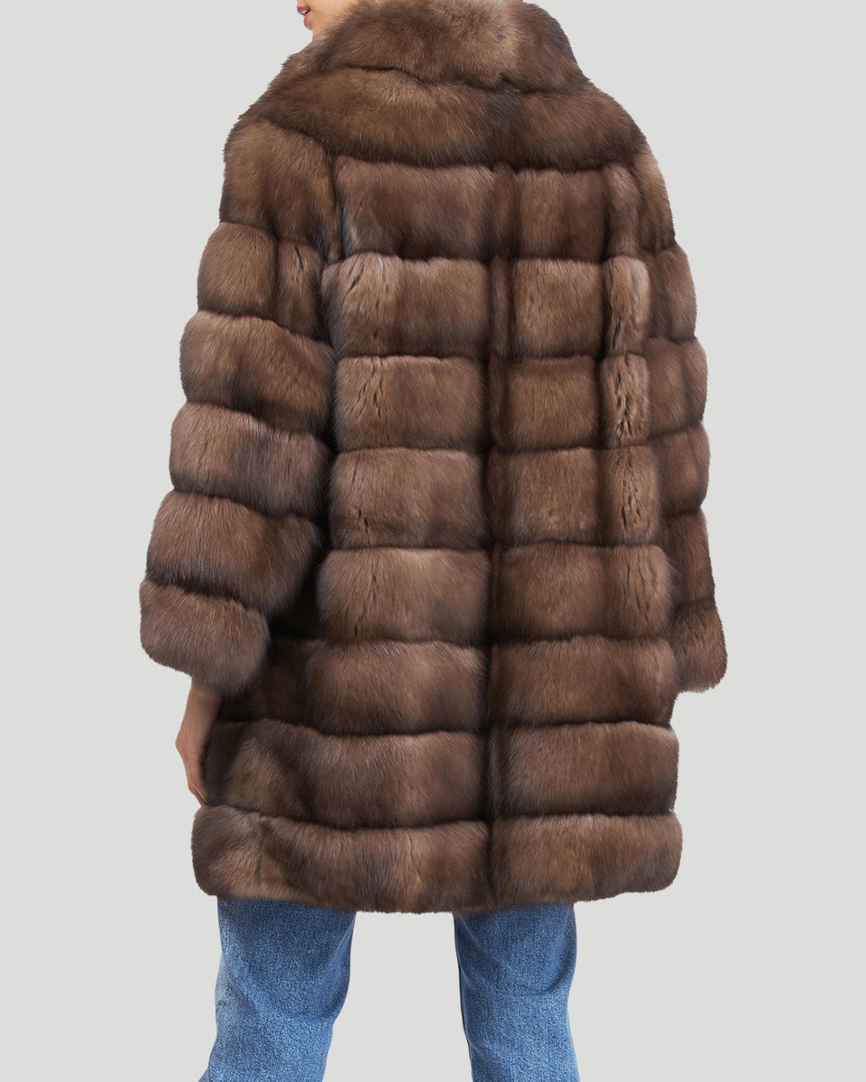 Russian Sable Coat With Cropped Sleeves – Gorski Montreal