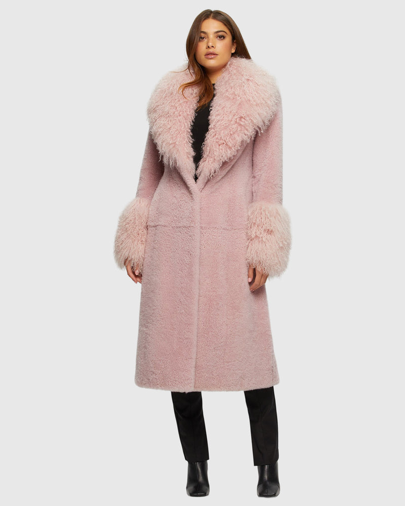Select Cashmere Goat Short Coat with Select Mongolian Goat Shawl Colla