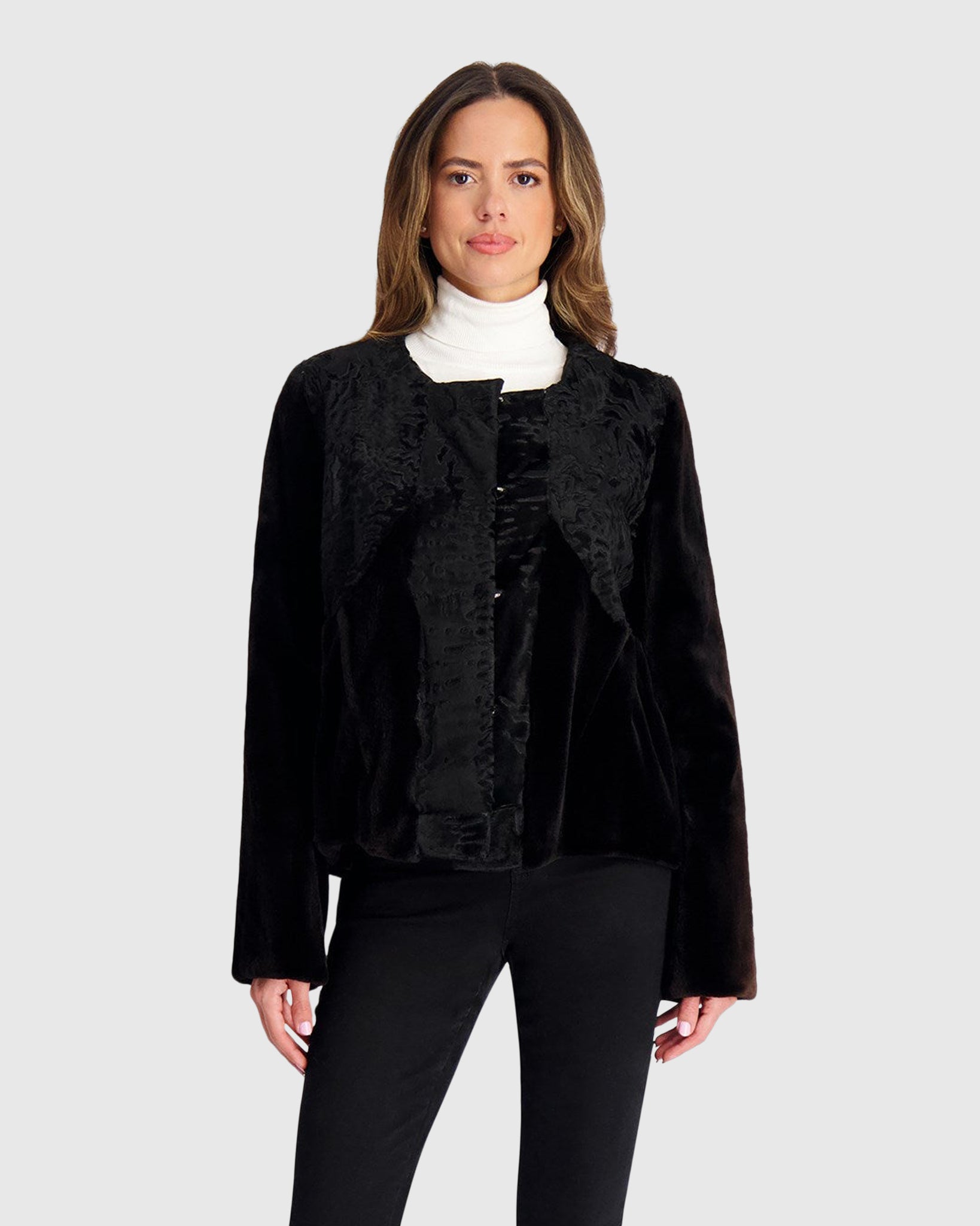 Sheared Mink Jacket With Lamb Trim