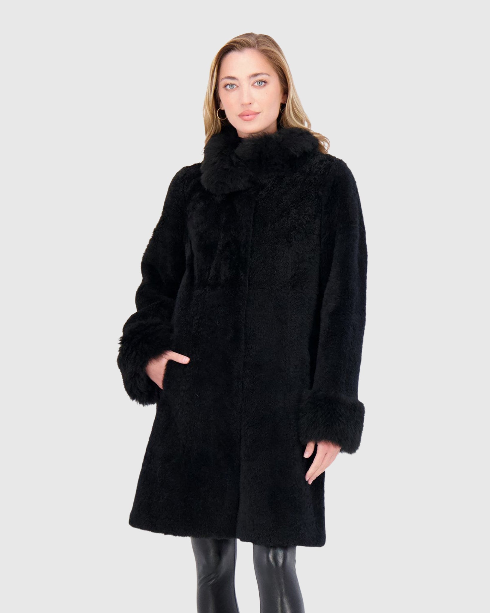 Sheared Select Cashmere Goat Jacket with Select Cashmere Goat Collar